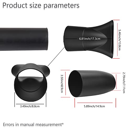 Leaf Blower Flat Nozzle and Flare Nozzle Tip Compatible with Milwaukee Leaf Blower 2724-20 2724-21, touchless Quick Drying, Cleaning and Other uses., Easy to Install and Remove.(Black)