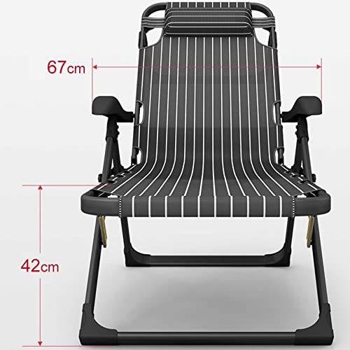 ABaippj Sun Lounger Portable Folding Camping Bed Reclining Lounge Chair with Pillow Load Capacity 200 kg Adjustable for Garden Camping Travel