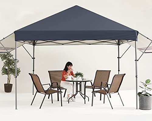 MASTERCANOPY 10x10 Pop-up Gazebo Canopy Tent with Double Awnings Dark Gray