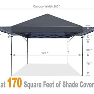 MASTERCANOPY 10x10 Pop-up Gazebo Canopy Tent with Double Awnings Dark Gray