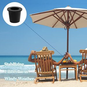 HQLESHUI 3 Pieces Patio Table Umbrella Hole Ring Umbrella Cone Wedge Plug Umbrella Stabilizer Sleeve for 2 to 2.6 Inch Patio Table Hole and 1.5 Inch or Umbrella Pole Adapter (Black)