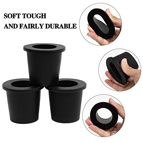 HQLESHUI 3 Pieces Patio Table Umbrella Hole Ring Umbrella Cone Wedge Plug Umbrella Stabilizer Sleeve for 2 to 2.6 Inch Patio Table Hole and 1.5 Inch or Umbrella Pole Adapter (Black)