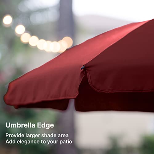 AMMSUN Patio Umbrella 6.5 ft Market Table Umbrella Tilt Steel Pole UPF50+ Protection,Great for Outdoor Garden Backyard (Maroon)