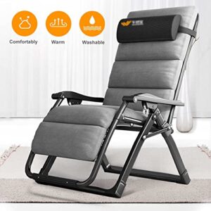 ABaippj Zero Gravity Lawn Chair Anti Gravity Lounge Chair Adjustable Recliner w/Pillow & Cup Holder Outdoor Camp Chair for Poolside Backyard Beach, Support 440lbs