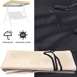 Swing Top Cover Swing Canopy Replacement Cover,Swing Canopy Cover Waterproof Hammock Cover Top Outdoor Garden Chair Sunscreen Cover Top Cover for Seat Furniture (Cover Only)