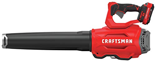 CRAFTSMAN V20 Cordless Leaf Blower, Variable Speed, Up To 100 MPH, with 2 Batteries and Charger (CMCBL720D2)