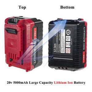 CELL9102 2Packs 20V Lithium Battery for Porter Cable 20V Tools, Replacement Porter Cable 20V MAX Battery Capacity Output 6.0Ah