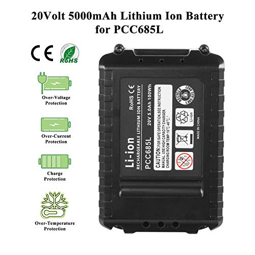 CELL9102 2Packs 20V Lithium Battery for Porter Cable 20V Tools, Replacement Porter Cable 20V MAX Battery Capacity Output 6.0Ah