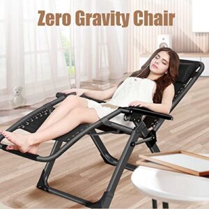 ABaippj Zero Gravity Recliner with Detachable Pillow, Outdoor Adjustable Folding Reclining Lounge Chair for Camping, Beach Side, Pool Side or Home