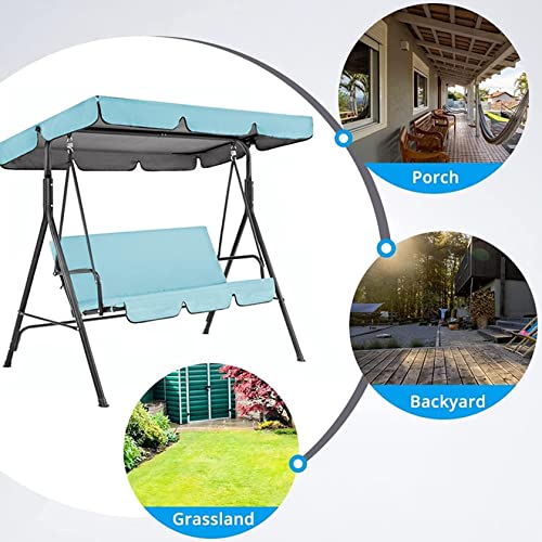 Patio Swing Canopy Waterproof Top Cover Set,210D Oxford Cloth Canopy Cover Universal Garden Swing Seat Canopy Replacement for Garden Patio