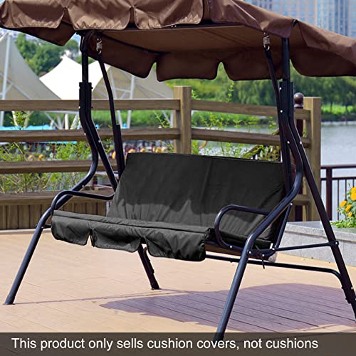 Duokon Patio Outdoor Swing Covers, 3 Triple Seater Hammock Cover Waterproof Windproof Protector for Patio Furniture(Black)