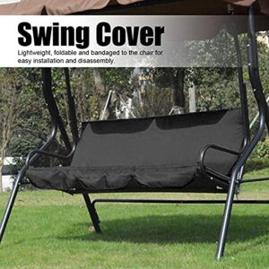 Duokon Patio Outdoor Swing Covers, 3 Triple Seater Hammock Cover Waterproof Windproof Protector for Patio Furniture(Black)