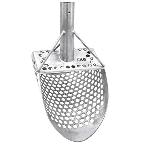 CKG 9 x 6 Sand Scoops Metal Detecting Shovel Sifter Scoop Stainless Steel 304 with Hexagon Holes