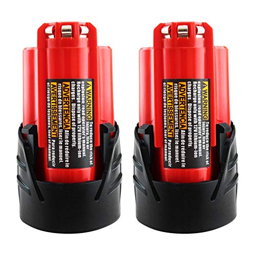 Dosctt 2 Pack 3.0Ah 12V Replacement Battery Compatible with Milwaukee m12 Battery XC Lithium 48-11-2401 48-11-2402 48-11-2411 48-11-2420 48-11-2440