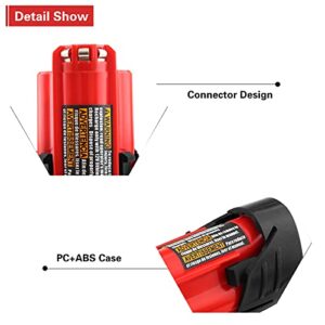 Dosctt 2 Pack 3.0Ah 12V Replacement Battery Compatible with Milwaukee m12 Battery XC Lithium 48-11-2401 48-11-2402 48-11-2411 48-11-2420 48-11-2440