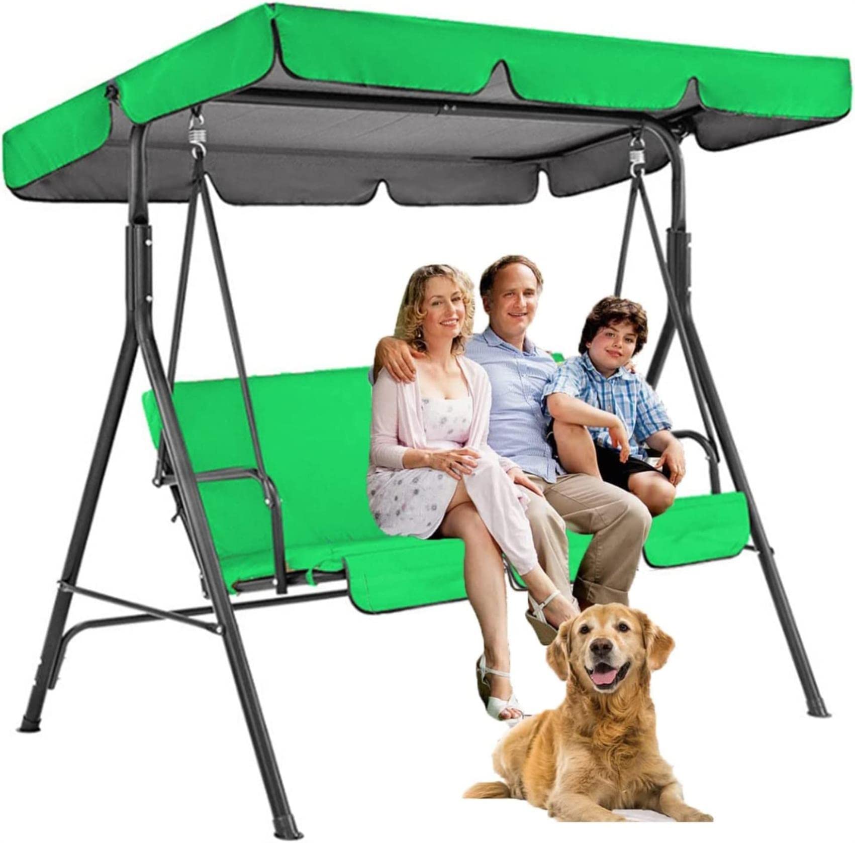 210D Oxford Cloth Swing Canopy Cover,Universal Garden Swing Seat Canopy Replacement,Waterproof Sunshade Replacement Canopy Cover for Garden Swing Hammock Outdoor