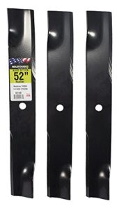 maxpower 561145b 3-blade set for many 52 in. cut hustler mowers replaces oem #’s 795526, 603995, 783753 and dixie chopper 30227-52x, black