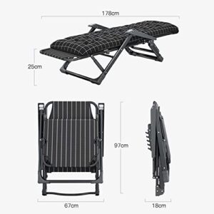 ABaippj Portability Zero Gravity Chair, Folding Padded Recliner Outdoor Adjustable Lounge Chair for Poolside Backyard Beach