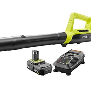 Ryobi ONE+ 90 MPH 200 CFM 18-Volt Lithium-Ion Heavy Duty Durable Cordless Leaf Blower - 2.0 Ah Battery and Charger Included, Compact, (Renewed)