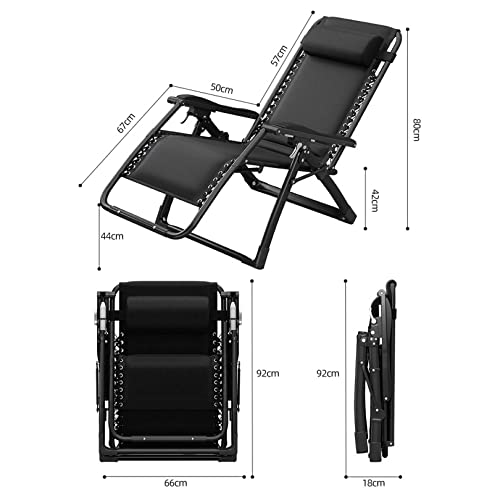 ABaippj Oversize Padded Zero Gravity Lounge Chair Wide Armrest Adjustable Recliner, Support 440 LBS