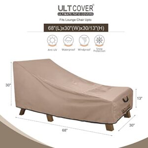 ULTCOVER Waterproof Patio Lounge Chair Cover Heavy Duty Outdoor Chaise Lounge Covers - 68L x 30W x 30H inch