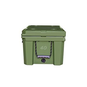 CAMP-ZERO 40 | 42.26 Quart Premium Cooler/Ice Chest with 4 Molded-in Cup Holders | Dark Green