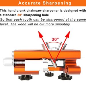 Chain Saw Sharpening Jig, Chain Saw Sharpener Tool with 5Pcs Tungsten Carbide Chainsaw Sharpener Bits, Portable Manual Chainsaw Chain Sharpening Jig Kit for 4"-22" Chain Saws, Keep Chain Saw Sharp