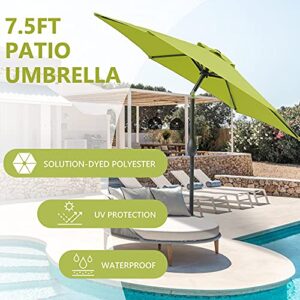 windaze 7.5ft Patio Table Umbrella - Outdoor Market Umbrella with Push Button Tilt and Crank for Garden, Lawn, Backyard, Deck, Pool and Beach, Yellow Lime