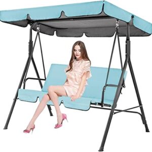 Patio Swing Canopy Waterproof Top Cover Set,210D Oxford Cloth Canopy Cover Universal Garden Swing Seat Canopy Replacement for Garden Patio