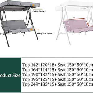 Patio Swing Canopy Waterproof Top Cover Set,210D Oxford Cloth Canopy Cover Universal Garden Swing Seat Canopy Replacement for Garden Patio