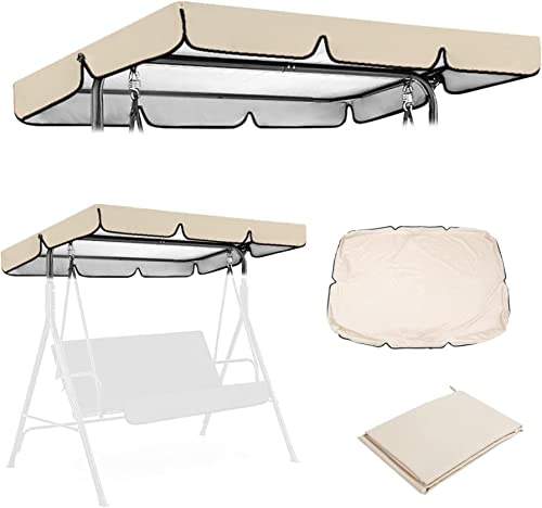 Outdoor Swing Canopy Replacement,Anti-UV/Waterproof Patio Chair Top Cover for Swing,Replacement Canopy Cover for 2/3-Seater-Swing Chair(Top Cover Only)