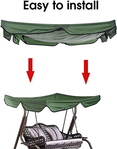 Outdoor Swing Canopy Replacement,Anti-UV/Waterproof Patio Chair Top Cover for Swing,Replacement Canopy Cover for 2/3-Seater-Swing Chair(Top Cover Only)