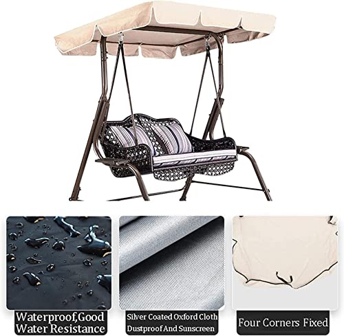 Swing Top Cover Replacement Canopy for Swing Seat Chair,Waterproof Garden Swing Chair Canopy Cover,Swing Hammock Cover Top for Garden Outdoor(Only Canopy Cover)