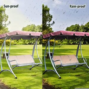 KFJZGZZ Garden Swing Replacement Canopy Cover,Replacement Canopy for Swing Seats,Patio Hammock Cover Top Waterproof Anti-UV Canopy Swing Covers 210D(Only Canopy Cover)