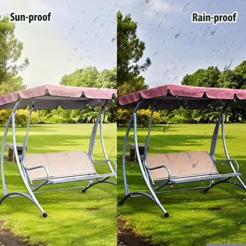 KFJZGZZ Garden Swing Replacement Canopy Cover,Replacement Canopy for Swing Seats,Patio Hammock Cover Top Waterproof Anti-UV Canopy Swing Covers 210D(Only Canopy Cover)