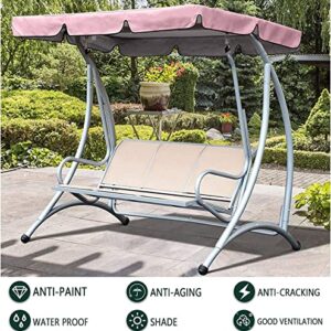 KFJZGZZ Garden Swing Replacement Canopy Cover,Replacement Canopy for Swing Seats,Patio Hammock Cover Top Waterproof Anti-UV Canopy Swing Covers 210D(Only Canopy Cover)