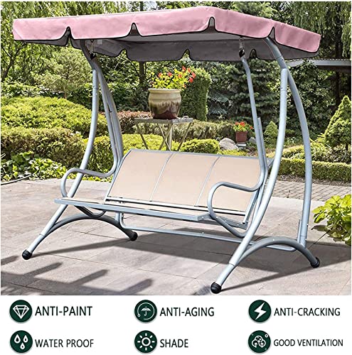 KFJZGZZ Garden Swing Replacement Canopy Cover,Replacement Canopy for Swing Seats,Patio Hammock Cover Top Waterproof Anti-UV Canopy Swing Covers 210D(Only Canopy Cover)