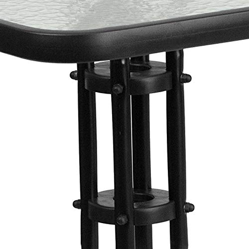 Flash Furniture 23.5'' Square Tempered Glass Metal Table