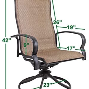 Patio Master Bellevue Sling Rocker Outdoor Aluminum Brown Chairs (Pack of 2)