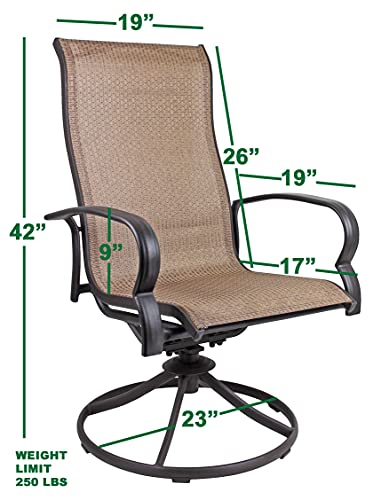 Patio Master Bellevue Sling Rocker Outdoor Aluminum Brown Chairs (Pack of 2)