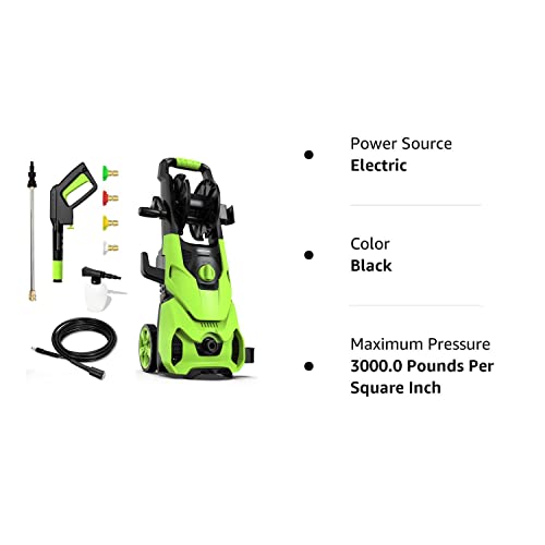 2150PSI Pressure Washer 2.6 GPM Powerful Electric Power Car Washer with Hose Reel, 4 Nozzles Foam Cannon, Soap Tank. Cannon for Cars, Homes, Driveways, Patios