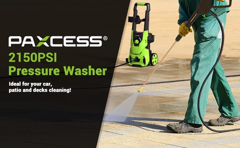 2150PSI Pressure Washer 2.6 GPM Powerful Electric Power Car Washer with Hose Reel, 4 Nozzles Foam Cannon, Soap Tank. Cannon for Cars, Homes, Driveways, Patios