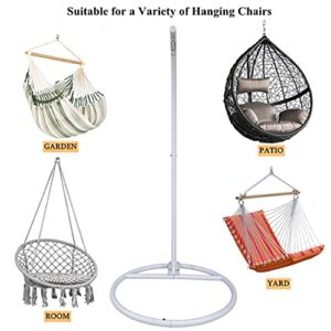 Round Base Heavy Duty Hanging Stand - Powder Coated Hammock Stand for Hammock Chair, Indoor and Outdoor (White)