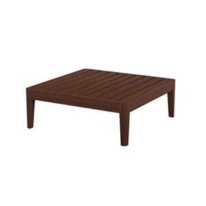 Linon Morningside Wood Indoor/Outdoor Ottoman in Walnut