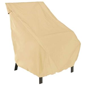 classic accessories 58932 terrazzo high back patio chair cover,sand,high back dining chair