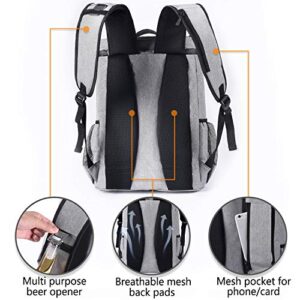 FORICH Backpack Cooler Leakproof Insulated Waterproof Backpack Cooler Bag, Lightweight Soft Beach Cooler Backpack for Men Women to Work Lunch Picnics Camping Hiking, 30 Cans(Grey)