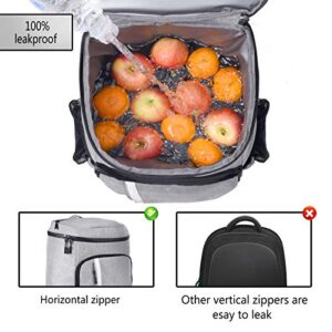 FORICH Backpack Cooler Leakproof Insulated Waterproof Backpack Cooler Bag, Lightweight Soft Beach Cooler Backpack for Men Women to Work Lunch Picnics Camping Hiking, 30 Cans(Grey)