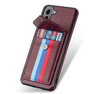 Compatible with Samsung Galaxy S21 Case Wallet with Card Holder,Ostop Premium Leather Shell with Necklace Lanyard Magnetic Clasp Kickstand Slim Purse Protective Travel Cover,Brown