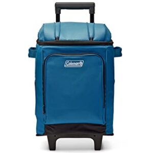 Coleman Chiller Series Insulated Portable Wheeled Soft Cooler, Leak-Proof 42 Can Capacity Cooler with Heavy Duty Wheels and Handle and Ice Retention