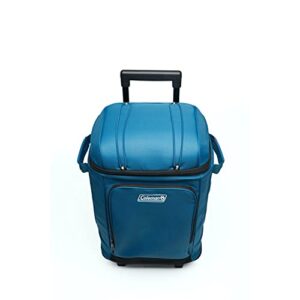 Coleman Chiller Series Insulated Portable Wheeled Soft Cooler, Leak-Proof 42 Can Capacity Cooler with Heavy Duty Wheels and Handle and Ice Retention